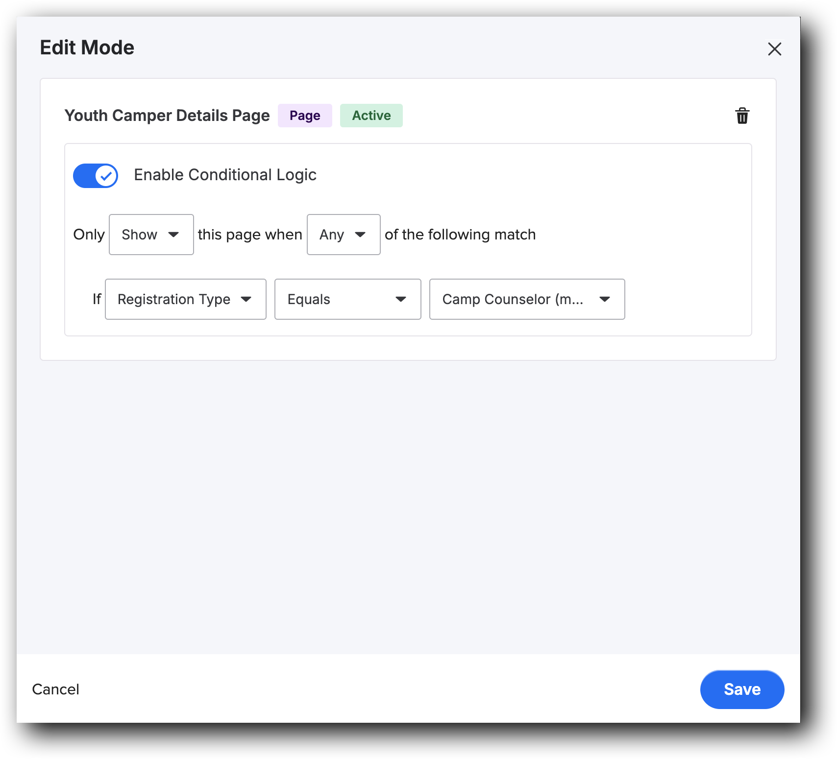 How to Add Conditional Logic in ChMS Forms