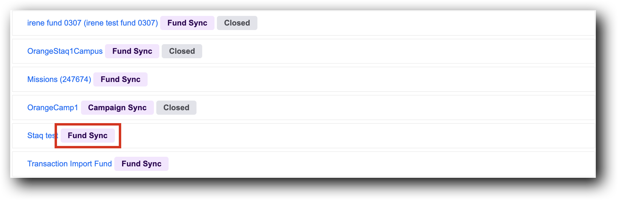 Learning about Fund Sync
