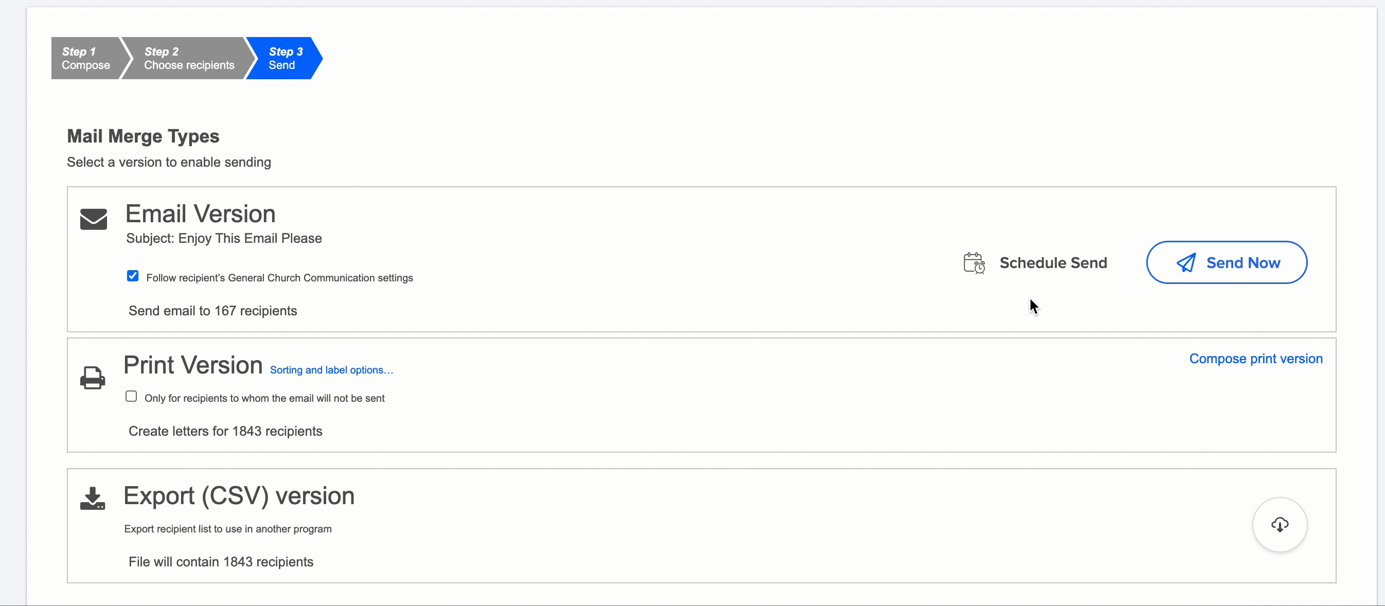 Learning about Mail Merge in Pushpay ChMS