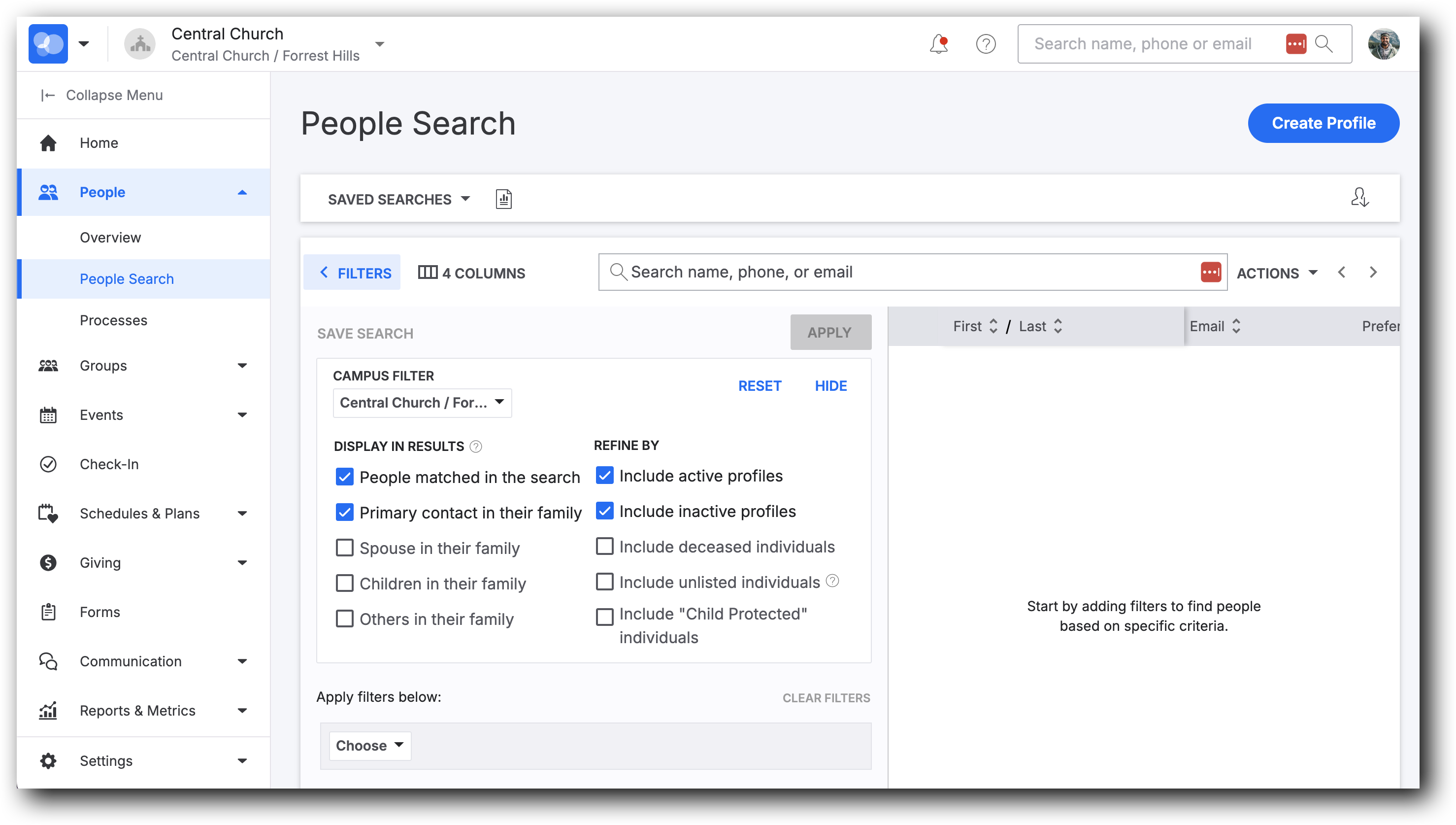 Learning about People in ChMS